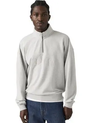 LEVI'S Boxy Quarter Zip Sweatshirt - Light Heather Grey