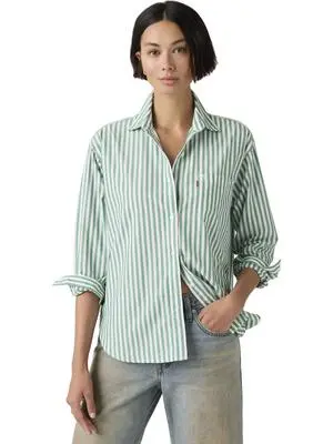 LEVI'S Harlie Boyfriend Shirt - Serafina Stripe Pine