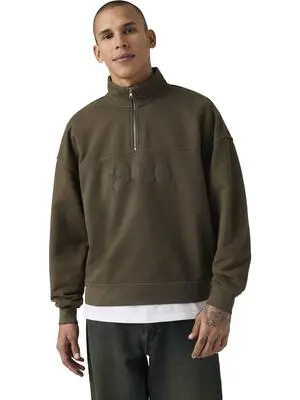 LEVI'S Boxy Quarter-zip Sweatshirt - Maitake Brown