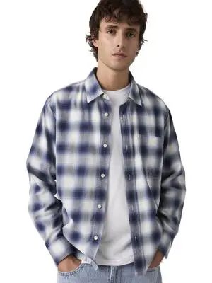 LEVI'S Duboce Boxy Overshirt - James Plaid Rain Washed