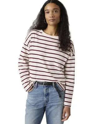 LEVI'S Julie Slub Long-sleeve Tee - Saint Stripe Egret