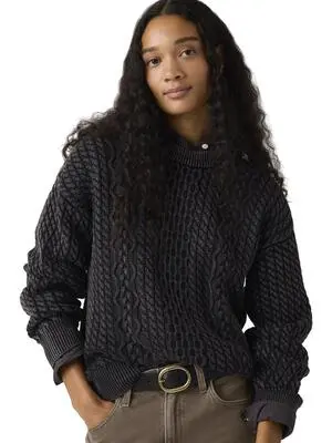 LEVI'S Leilah Cable Crewneck Sweater - Washed Anthracite