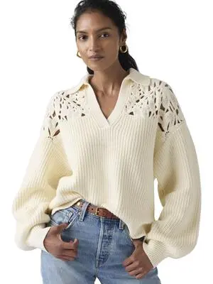 LEVI'S Crochet Polo Sweater - Tofu