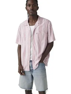 LEVI'S Classic Camp Shirt - Silas Stripe Bossa Nova Red