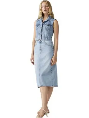 LEVI'S High-rise Back Slit Skirt - Riveting Clean Hem