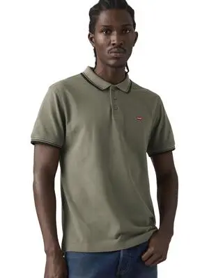 LEVI'S Housemark Polo Shirt Wood Tipping Stripe