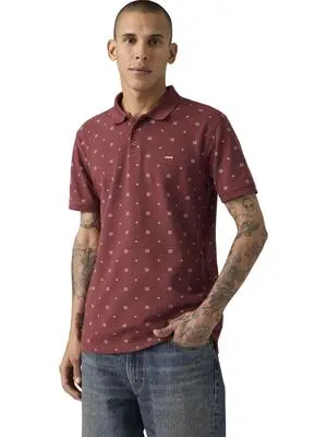LEVI'S Housemark Polo Shirt - Ebba Geo Oxblood