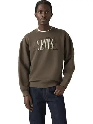 LEVI'S Relaxed Graphic Crewneck Sweatshirt - Cactus Maitake Brown