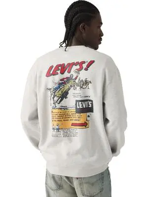 LEVI'S Relaxed Graphic Crewneck Sweatshirt - Levis Chaps Light Grey