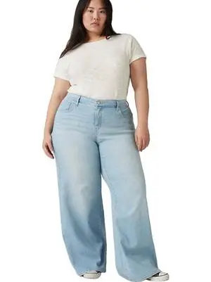 LEVI'S 318 Shaping Wide Leg Jeans - Tall Glass Of Water