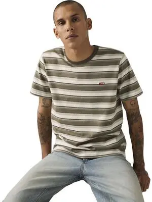 LEVI'S Original Housemark T-shirt Jen Stripe Maitake Brown