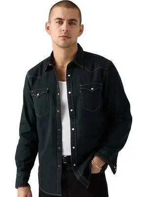 LEVI'S Barstow Western Denim Shirt - Beautiful Ash Washed Black