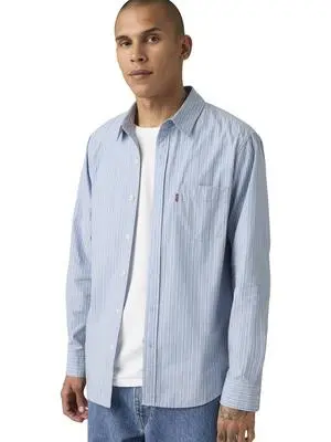 LEVI'S Sunset One Pocket Standard Fit Shirt - Erica Stripe Soft Chambray Poplin