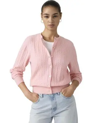 LEVI'S Supersoft Crewneck Cardigan - Coral Blush