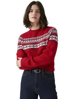 LEVI'S Lou Fairisle Crew Sweater - True Red