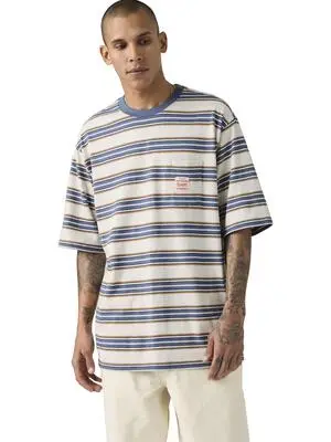 LEVI'S Short-sleeve Workwear T-shirt - Caspian Stripe White