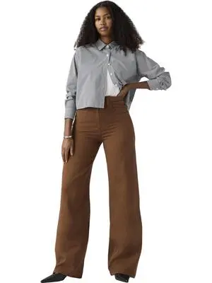 LEVI'S Ribcage Wide-Leg Jeans 26x32 Washed Bison