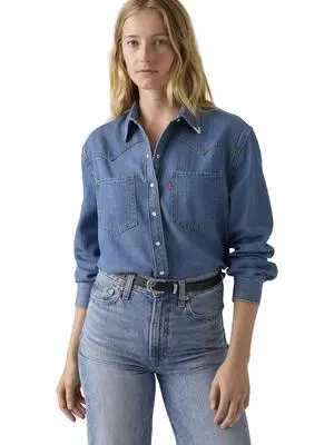 LEVI'S Teodora Metal Tipped Western Chambray Shirt - Going Steady Tipped