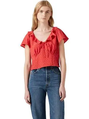 LEVI'S Mylene Blouse - Galia Dot Coral Red