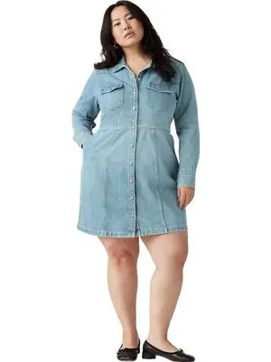 LEVI'S Flynn Western Denim Shirt Dress - Plant Pause