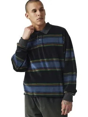 LEVI'S Velour Rugby Polo Sweatshirt - Bask Jet Black