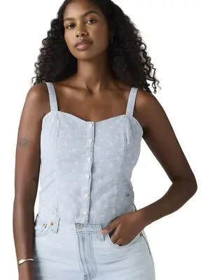 LEVI'S Adore Bustier Top - Blue Indigo Floral