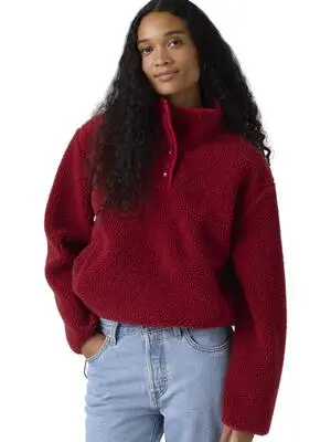 LEVI'S Kasey Sherpa Pullover - Rhythmic Red