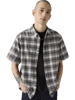 LEVI'S Luru Boxy Short Sleeve Shirt - Luke Black Plaid Black
