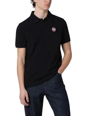 Canada Goose Polo Shirt With Logo Patch - Black