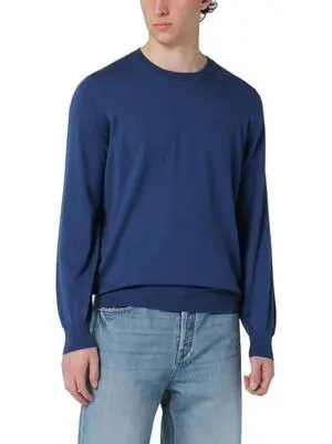 Brunello Cucinelli Cotton Crew Neck Sweater - Blue