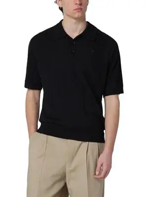 Ami De Coeur Wool Polo Shirt - Black