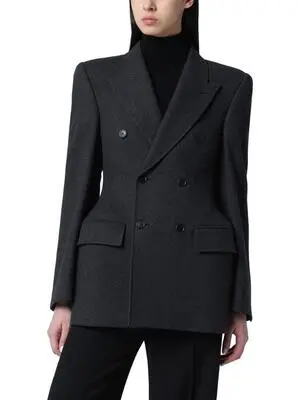 Balenciaga Double-breasted Cashmere Jacket - Grey