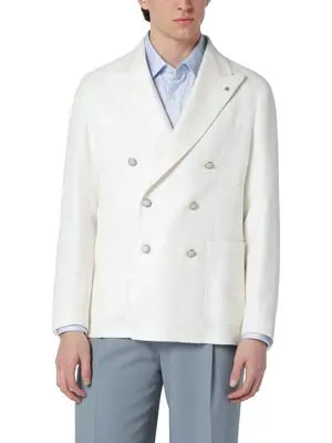 Tagliatore Tagliatore Double-Breasted Linen-Blend Jacket White