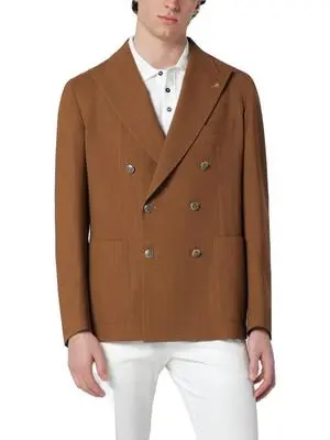 Tagliatore Double-breasted Wool Jacket - Brown