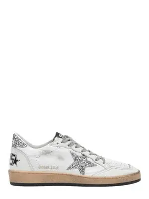 GOLDEN GOOSE Ball Star Silver Trainer - White