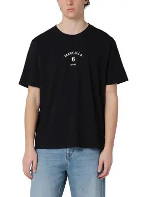 MAISON MARGIELA Black T-shirt With Logo Print Black