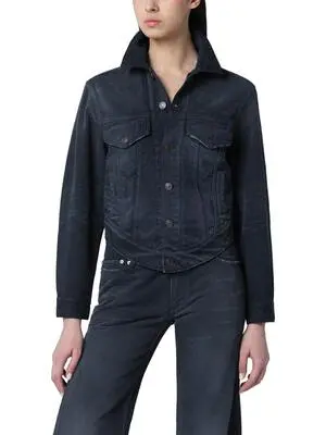 Balenciaga Jacket With Curved Waist - Blue