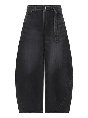 Sacai Wide-leg Denim Trousers - Black