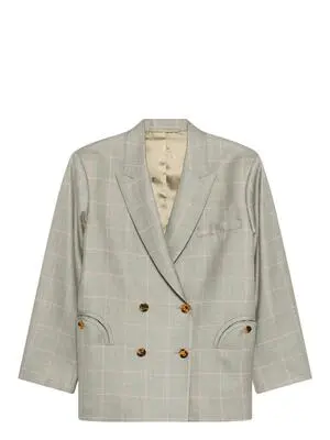 BLAZÉ MILANO Double-breasted Blazer With Check Pattern - Grey