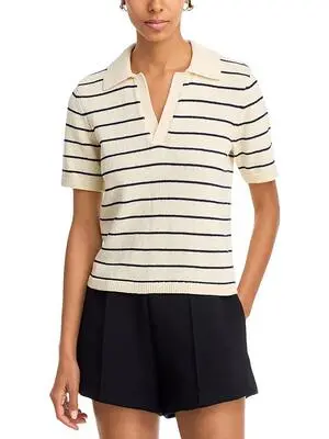 FRAME Striped Easy Polo - Cream Multi