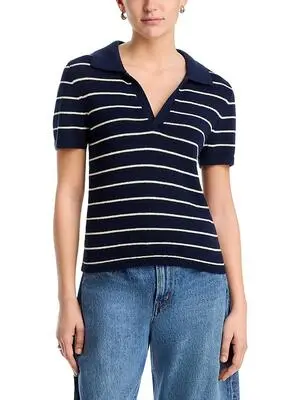 FRAME Striped Short Sleeve Polo - Navy Multi