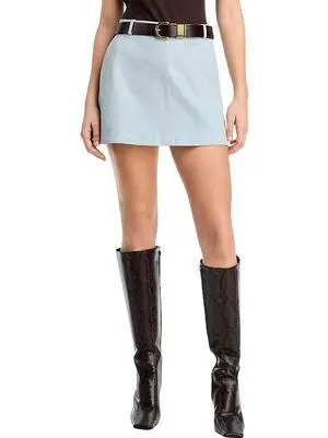 FRAME The Suede Mini Skirt - Sky Blue