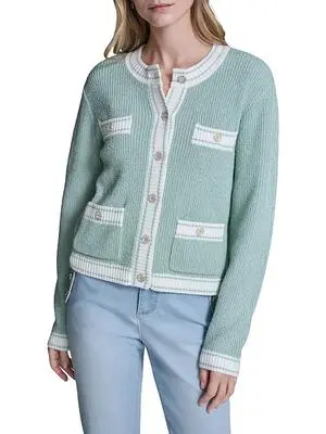 Karl Lagerfeld Paris Marled Cardigan - Fresh Mint