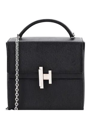 HERMES Cinhetic Top Handle Bag Verso Chevre Mysore - Black