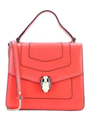 BVLGARI Small Serpenti Forever Top Handle Bag - Red