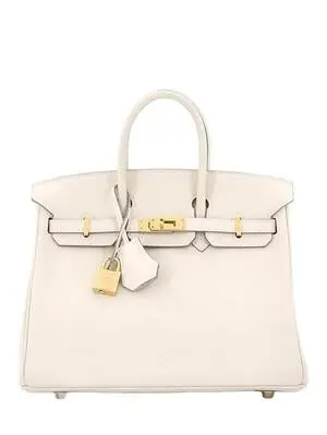 HERMES Birkin 25 Handbag With Gold Hardware - Beton