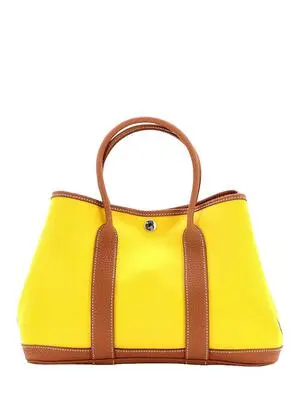 HERMES Garden Party 30 Tote Toile And Leather - Yellow/ Brown/ Yellow