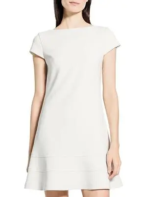 Theory Tiered Seam Cap Sleeve Dress - Rice