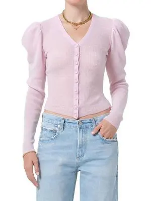 Citizens Of Humanity Nena Puff-sleeve Cardigan - Ballerina