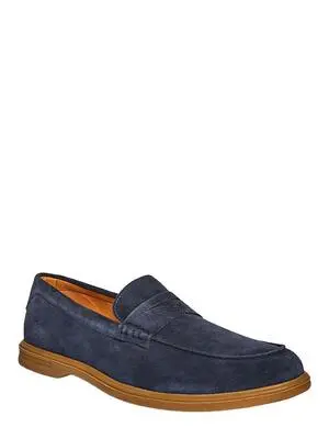 Peter Millar Excursionist Penny Loafers - Dark Navy/tan Sole
